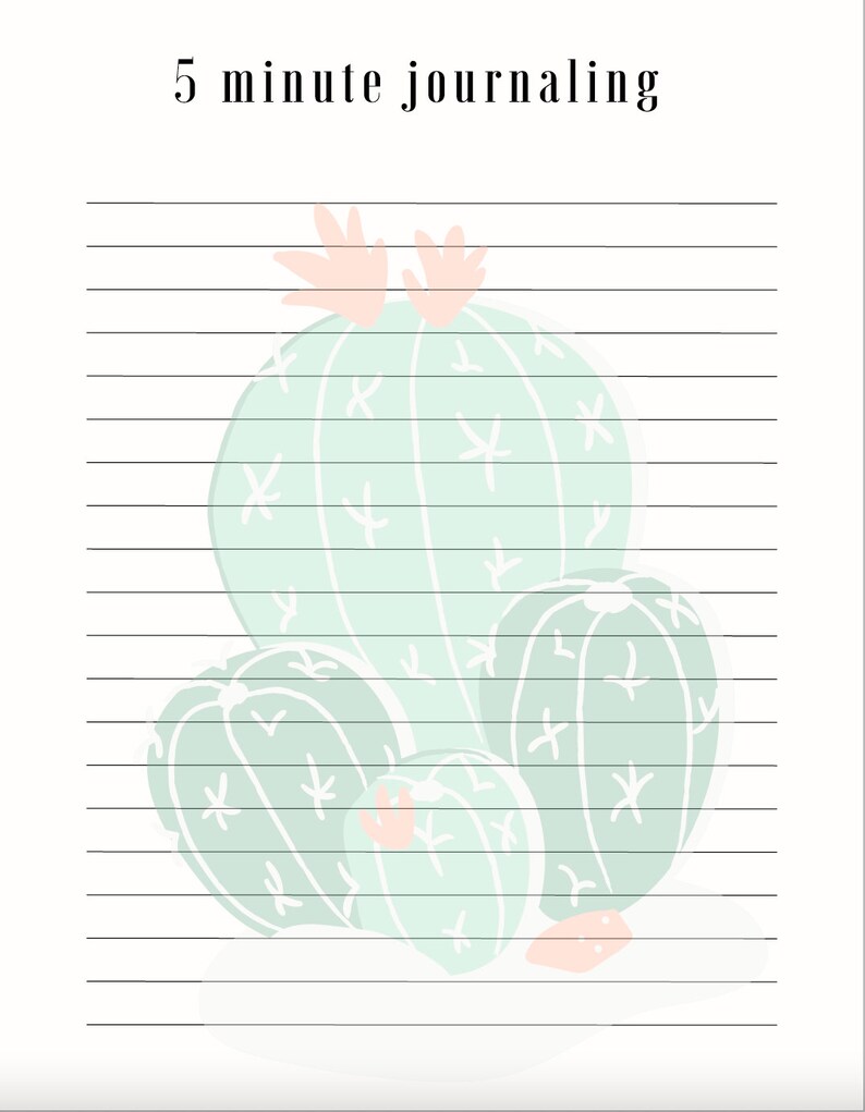 Cactus Daily Journal - Printable - Etsy