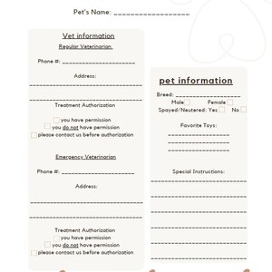 House/pet Sitter Bundle - Printable PDF - Etsy
