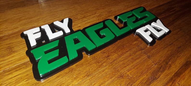 Philadelphia Eagles Wall 3D Wooden Sign. Fly Eagles Fly. Eagles ...