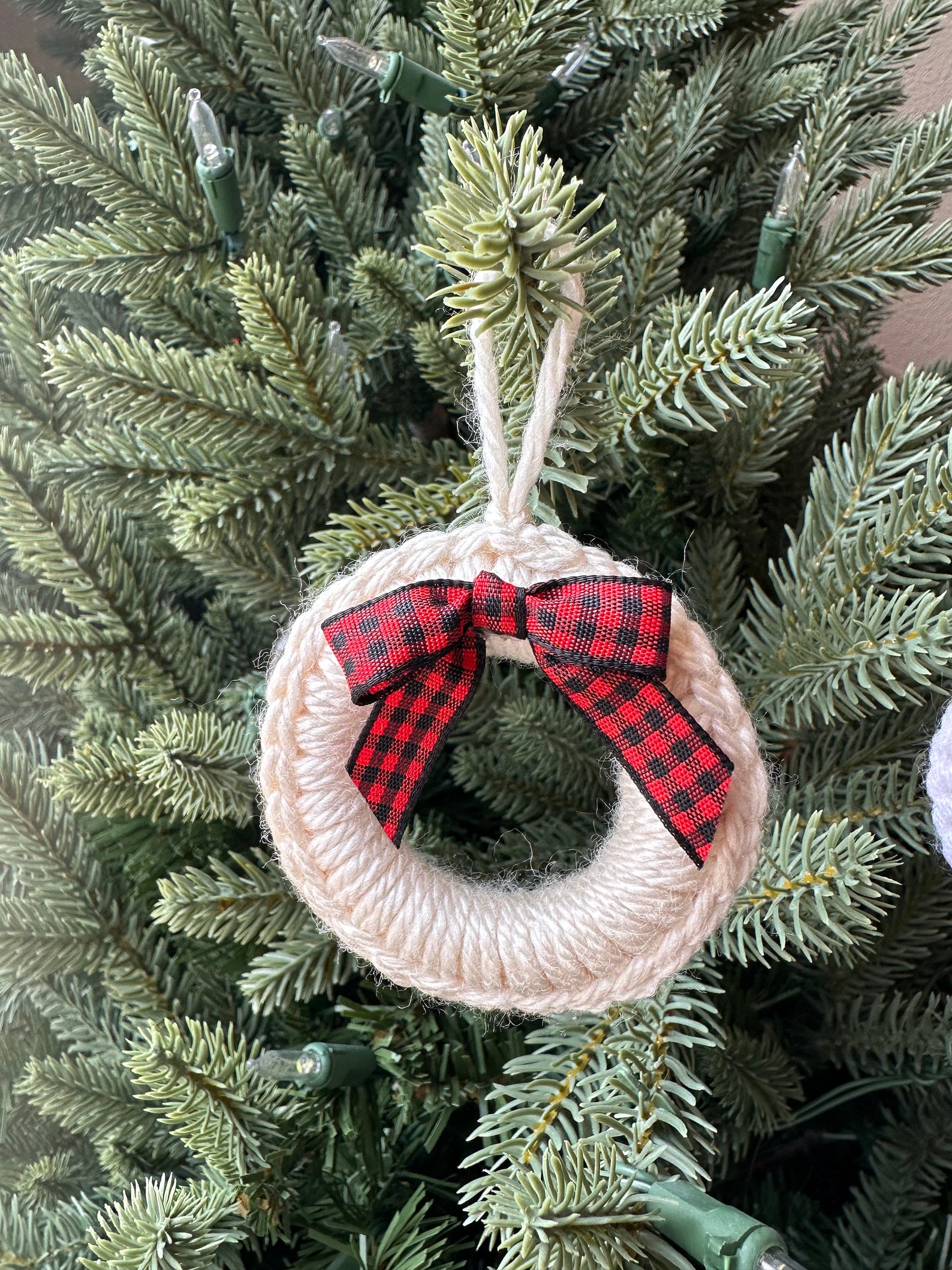 Rustic Farmhouse Ring Ornaments Set of 4 Yarn Crochet - Etsy