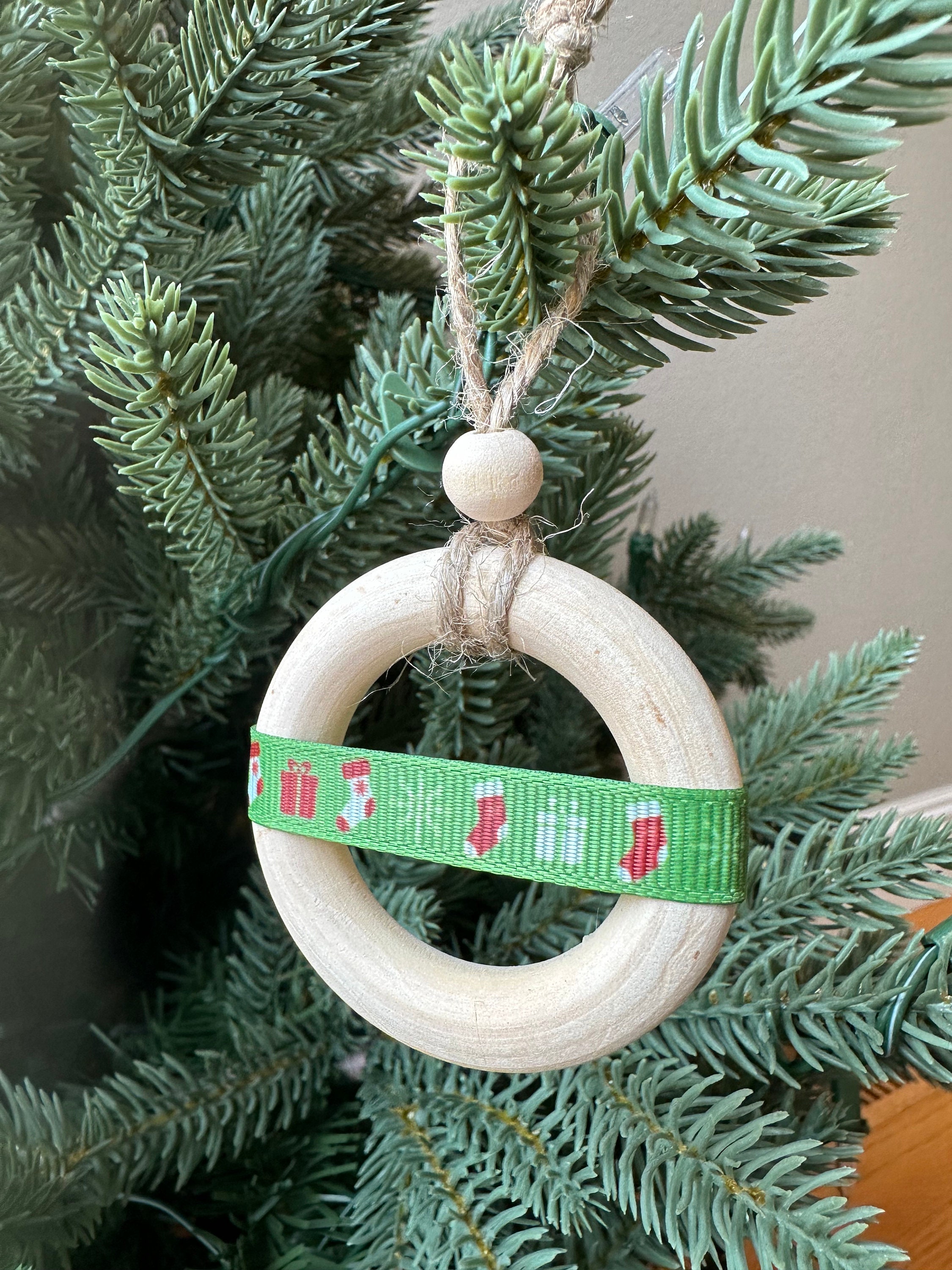 Rustic Farmhouse Ring Ornament Set of 4 Ribbon Accents - Etsy