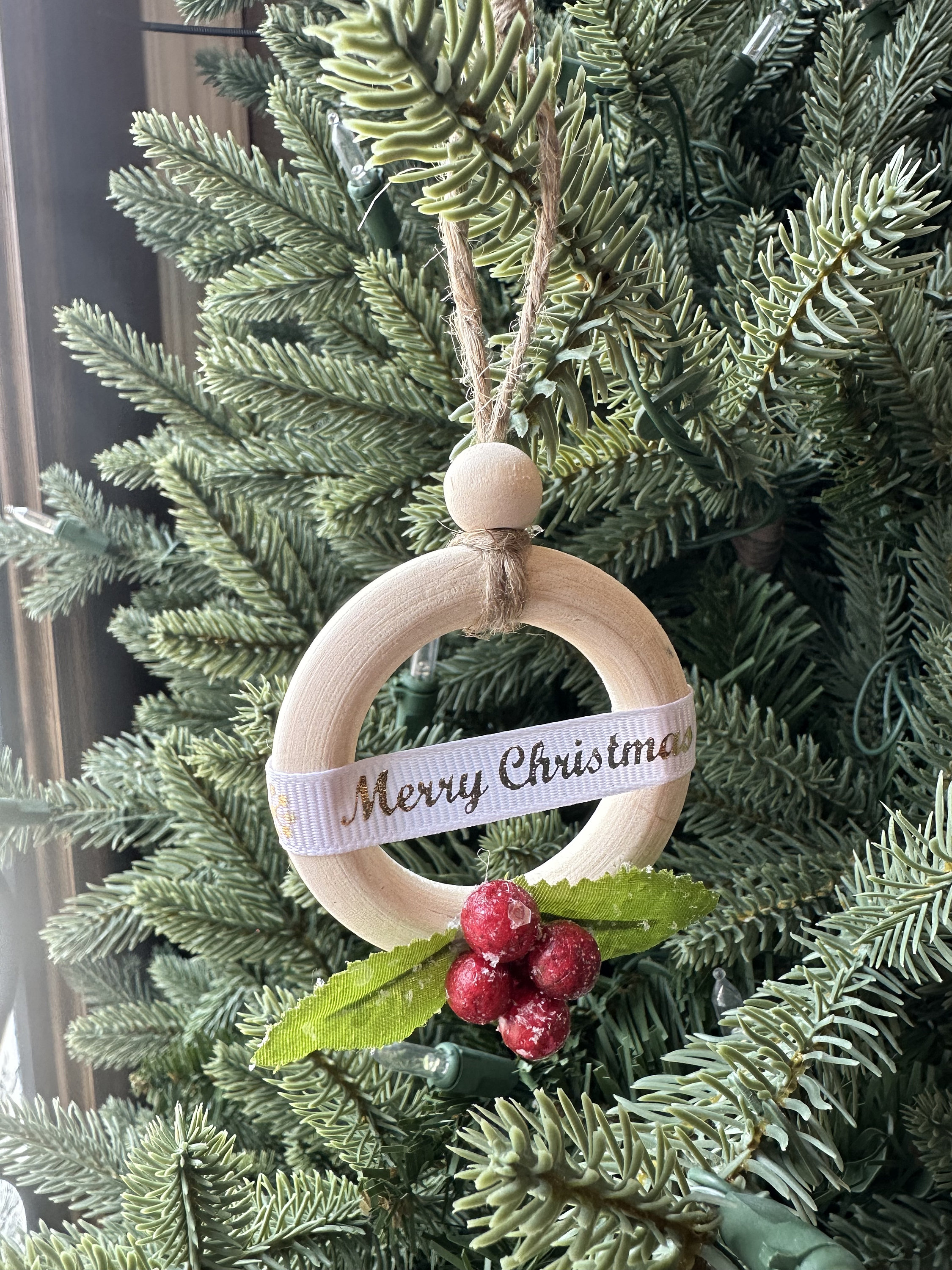 Rustic Farmhouse Ring Ornament Set of 4 Ribbon Accents - Etsy