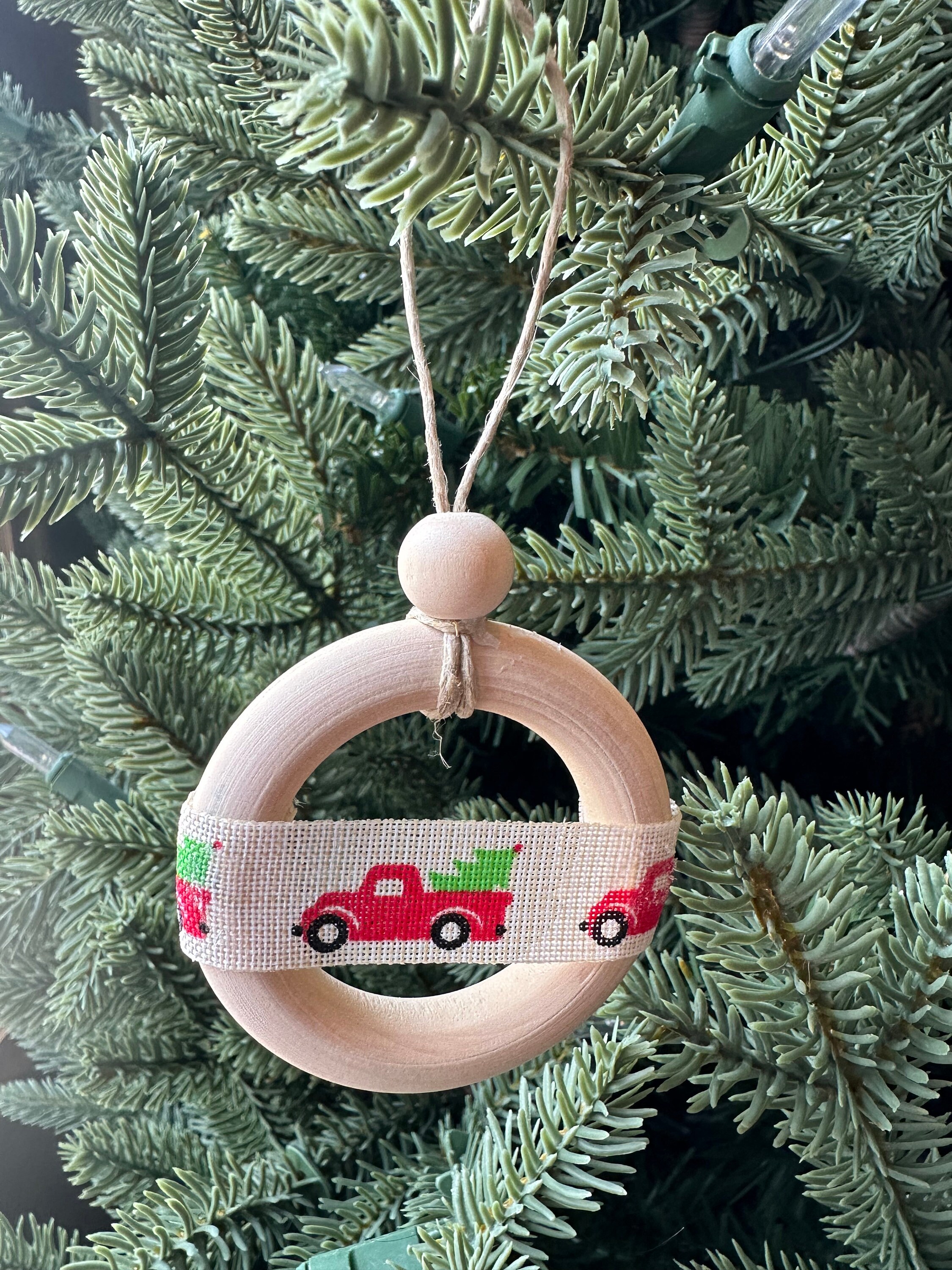 Rustic Farmhouse Ring Ornament Set of 4 Ribbon Accents - Etsy