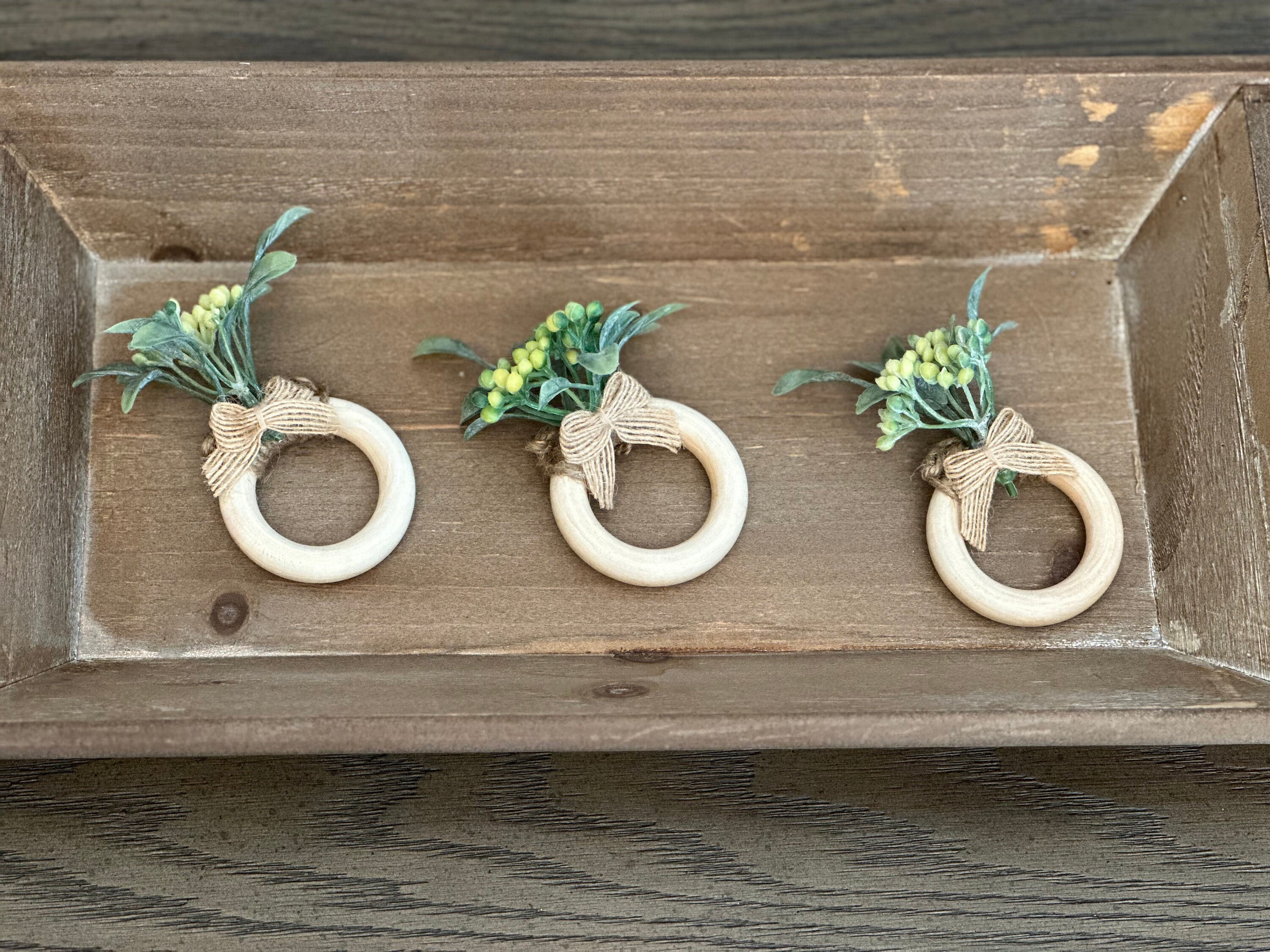 Yellow Buds Rustic Farmhouse Napkin Ring Weddings - Etsy