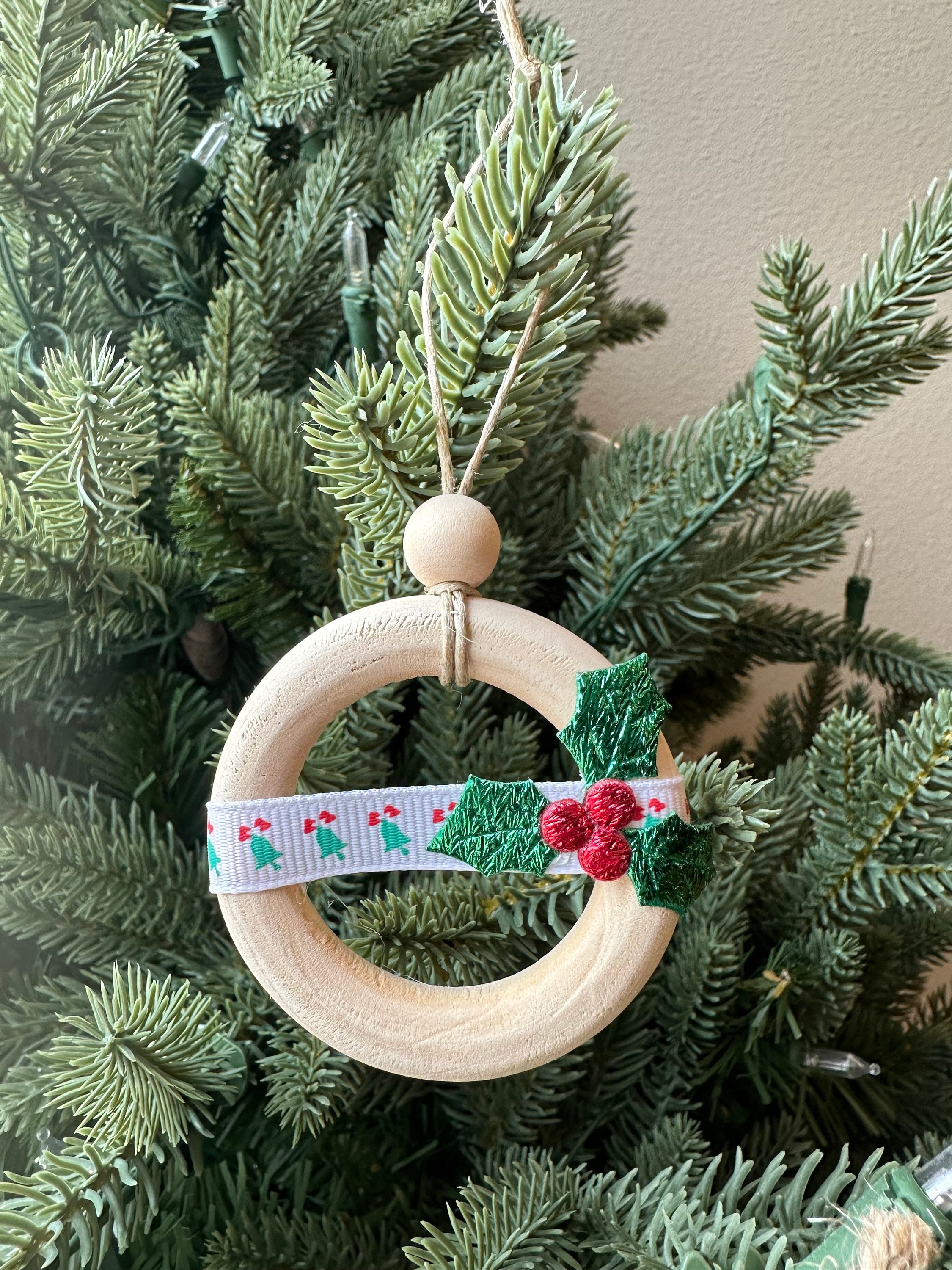 Rustic Farmhouse Ring Ornament Set of 4 Ribbon Accents - Etsy