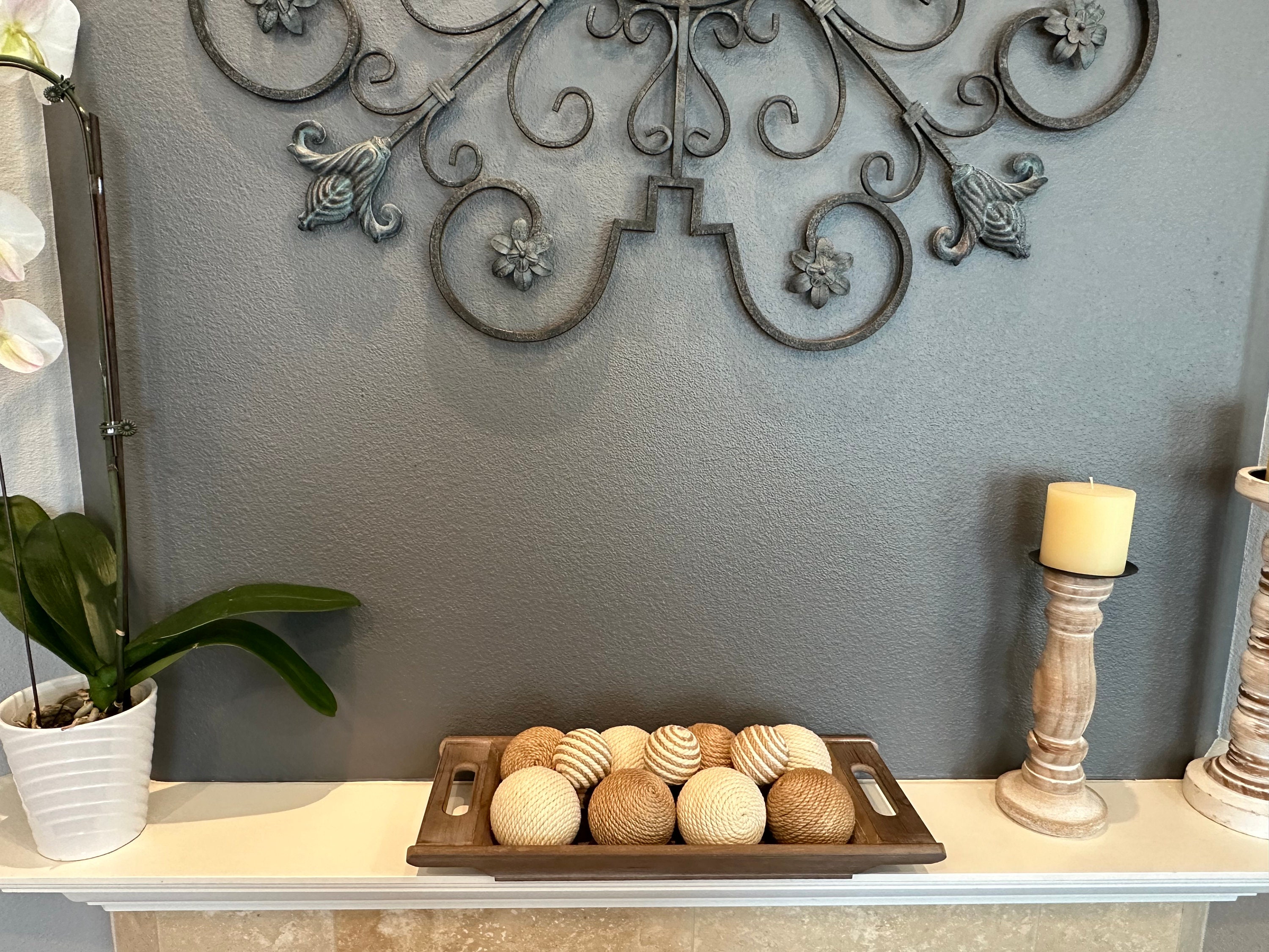 Jute and Cream Rustic, Farmhouse Rope Yarn Ornament Bowl Fillers Set of ...