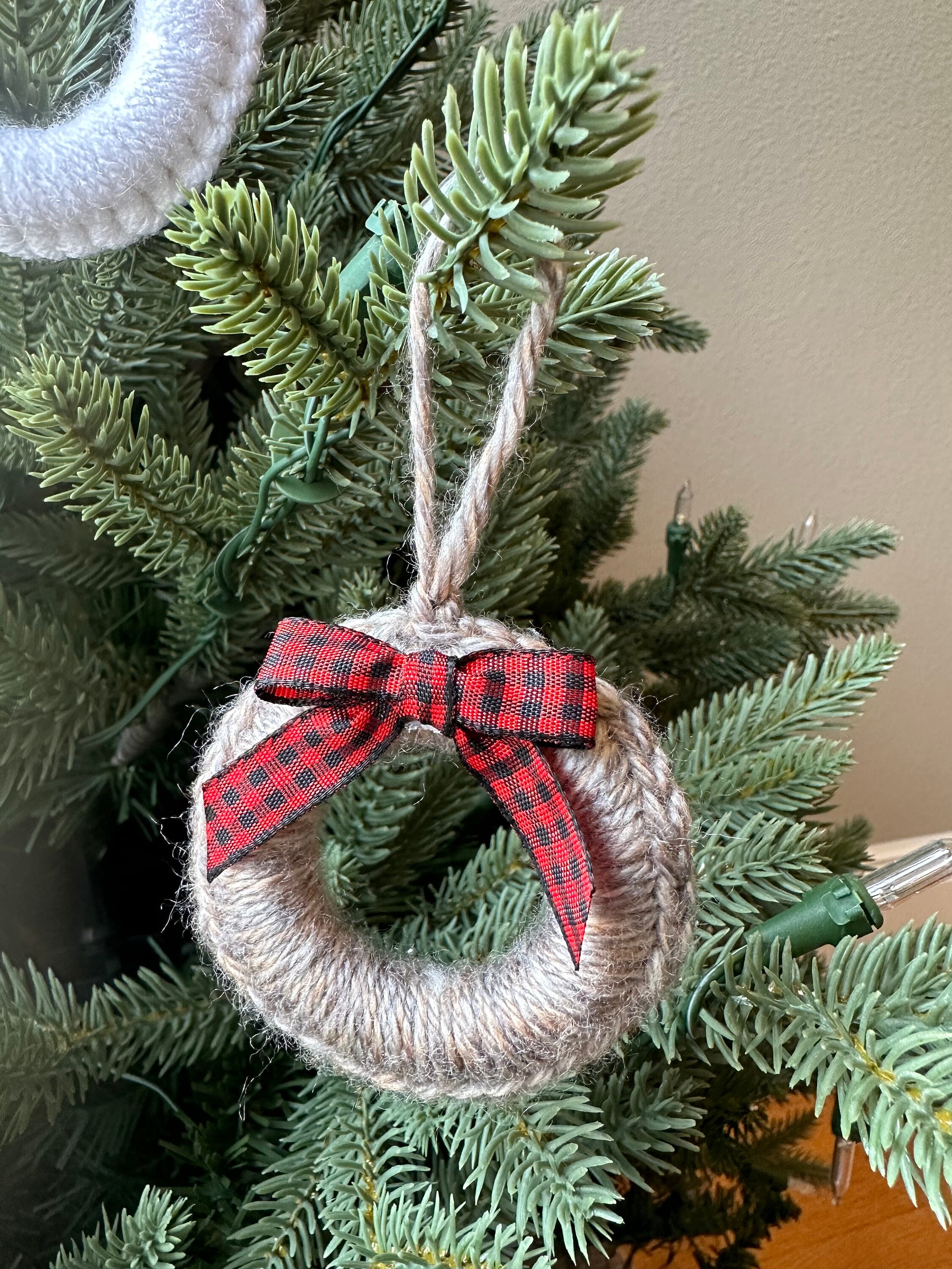 Rustic Farmhouse Ring Ornaments Set of 4 Yarn Crochet - Etsy