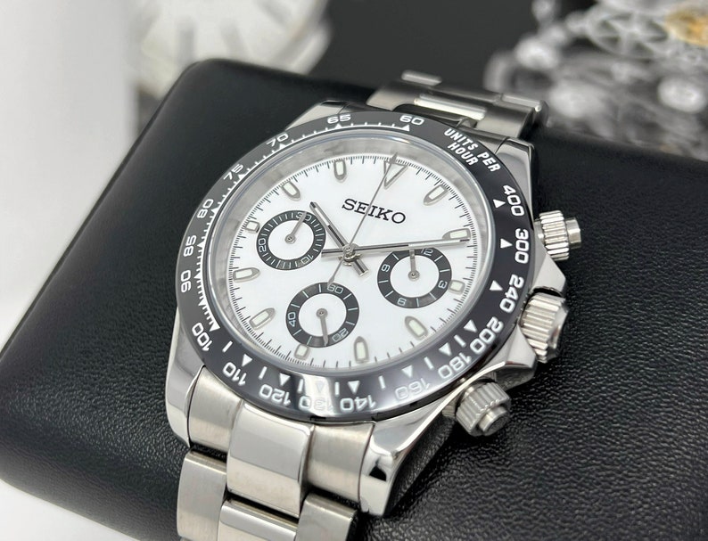 Seiko Daytona 40mm Panda Dial Stainless Steel Seiktona - Etsy