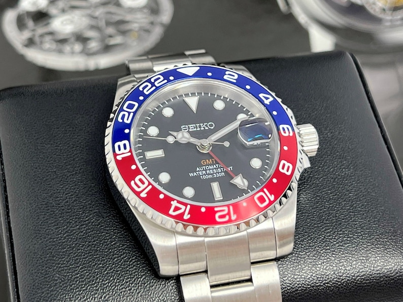 Seiko Pepsi New 4 Hand GMT 2022 Blue and Red NH34 Movement - Etsy Australia