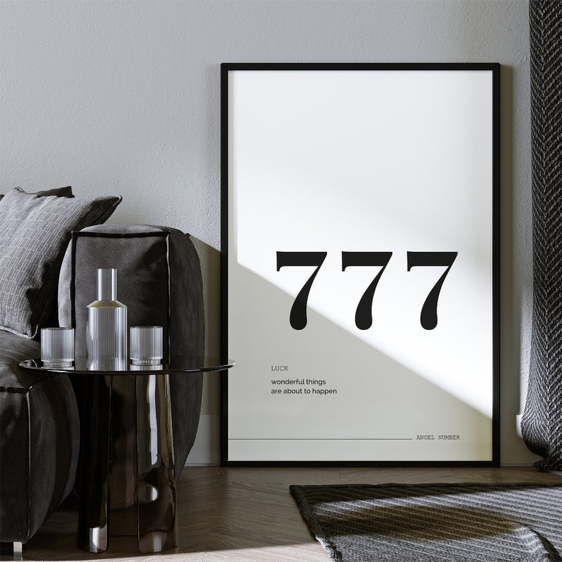 777 Angel Number Instant Printable Wall Art Print Digital - Etsy