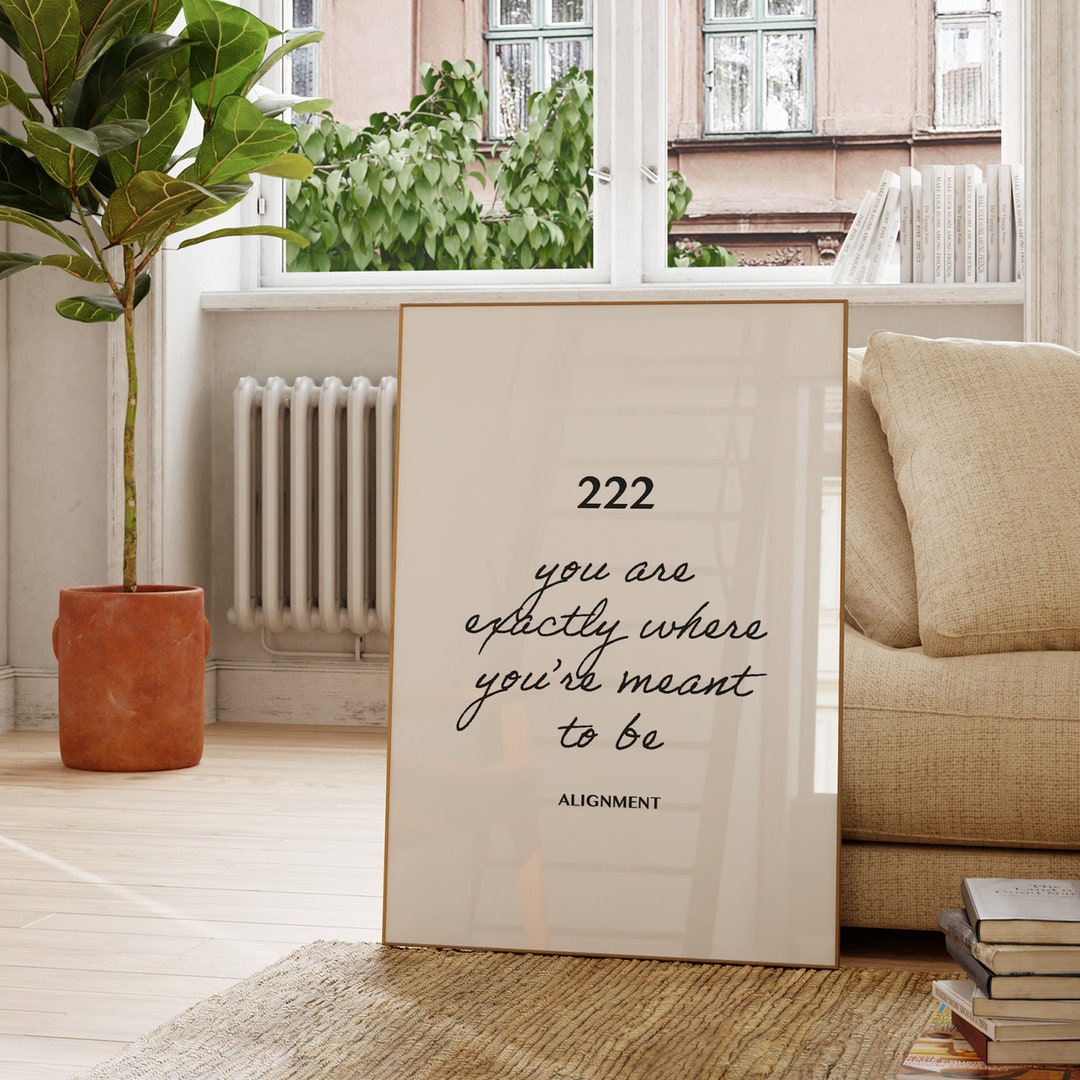 222 Angel Number Wall Art Print Meaning You Are Exactly Where You're ...