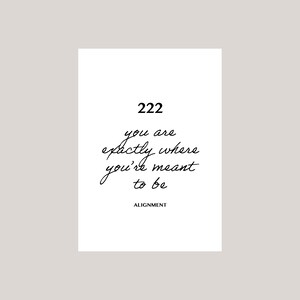 222 Angel Number Wall Art Print Meaning You Are Exactly Where You're ...