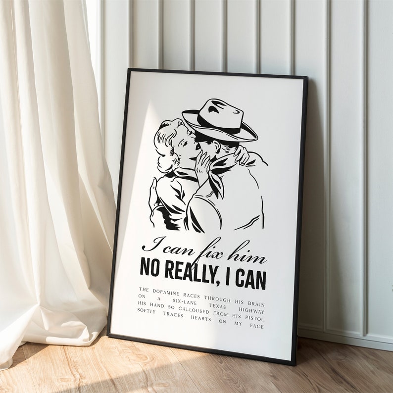 I Can Fix Him No Really I Can Print TTPD Taylor Swiftie Lyrics Poster ...