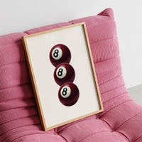 8 Ball Retro Print Aesthetic Posters Cool Wall Art Apartment Decor Baby ...