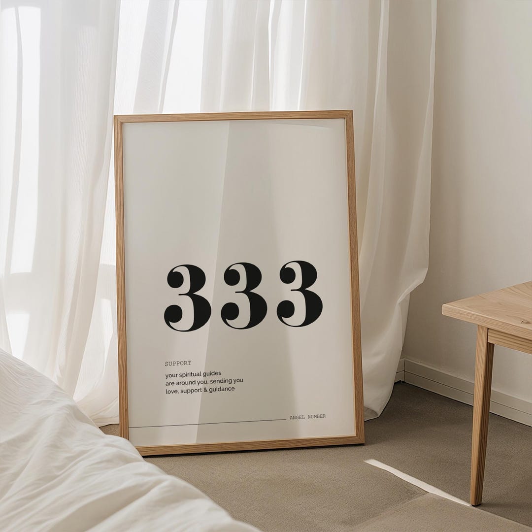 333 Print Wall Art Print • 333 Angel Number, Manifestation Energy ...