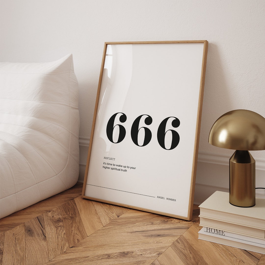 666 Angel Number Print Instant Printable Wall Art Digital Download ...