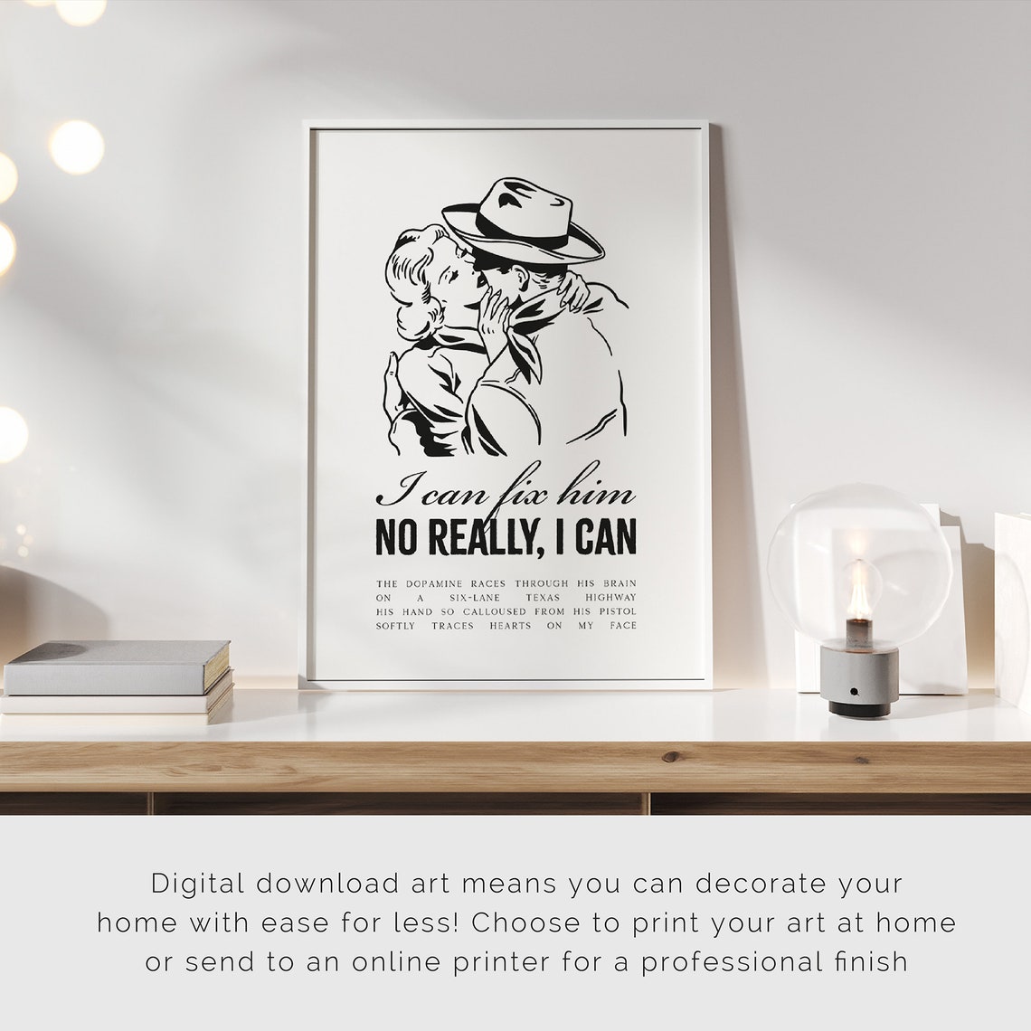 I Can Fix Him No Really I Can Print TTPD Taylor Swiftie Lyrics Poster ...