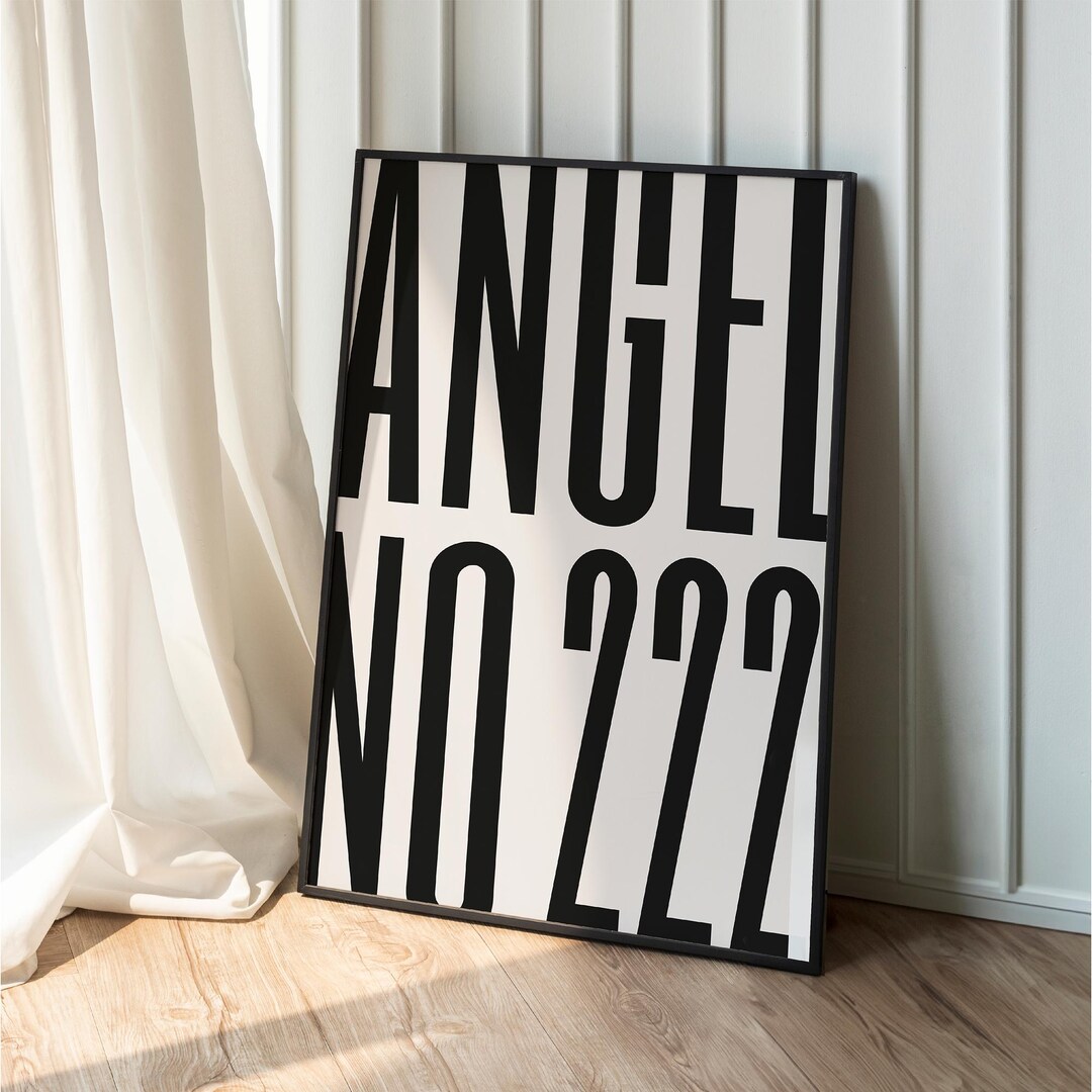 222 Print: Bold Minimalist Angel Number Wall Art (digital Download) - Etsy
