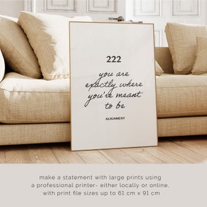 222 Angel Number Wall Art Print Meaning You Are Exactly Where You're ...