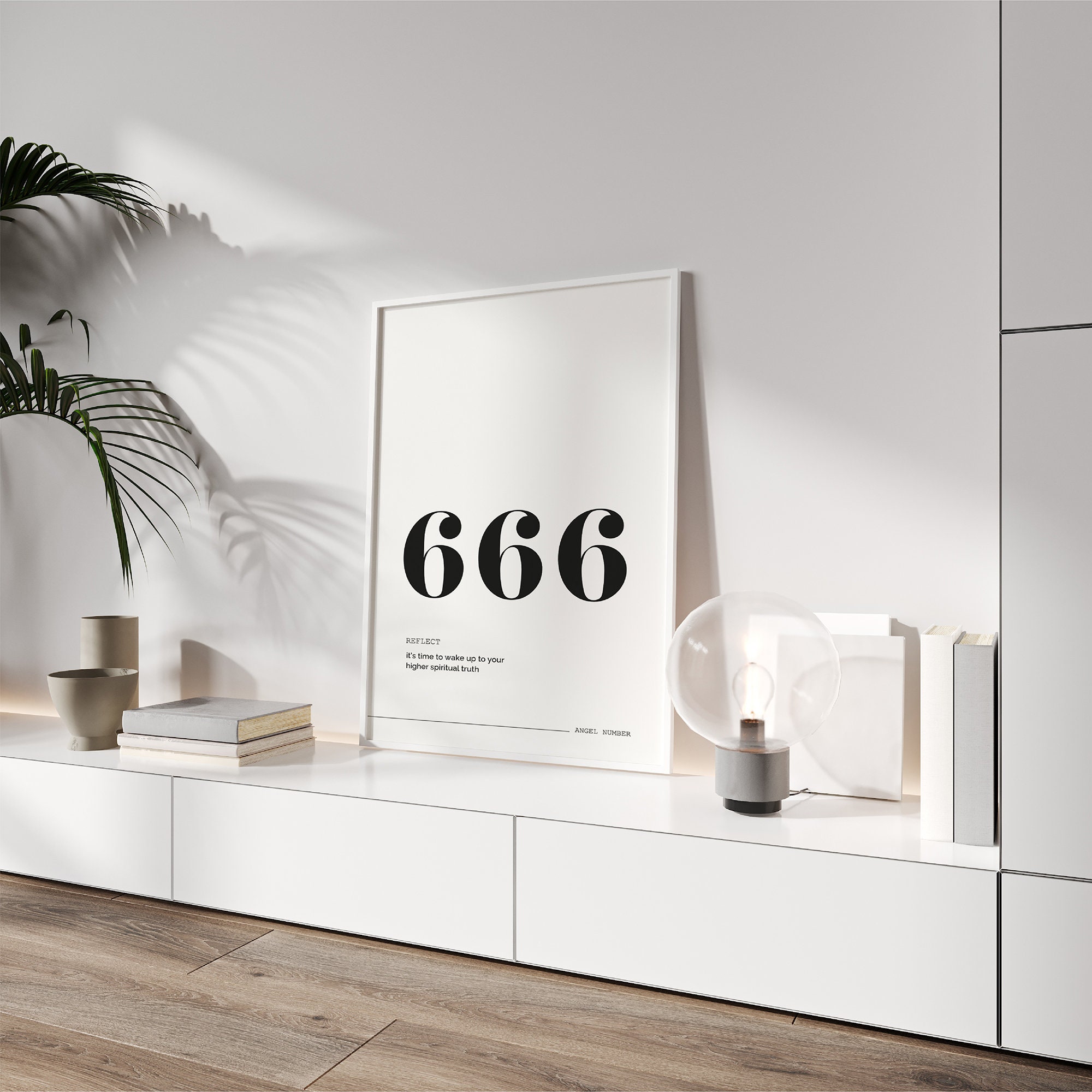 666 Angel Number Print Instant Printable Wall Art Digital Download ...