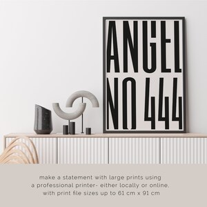 444 Angel Number Printable Typographic Wall Art Print Digital Download ...