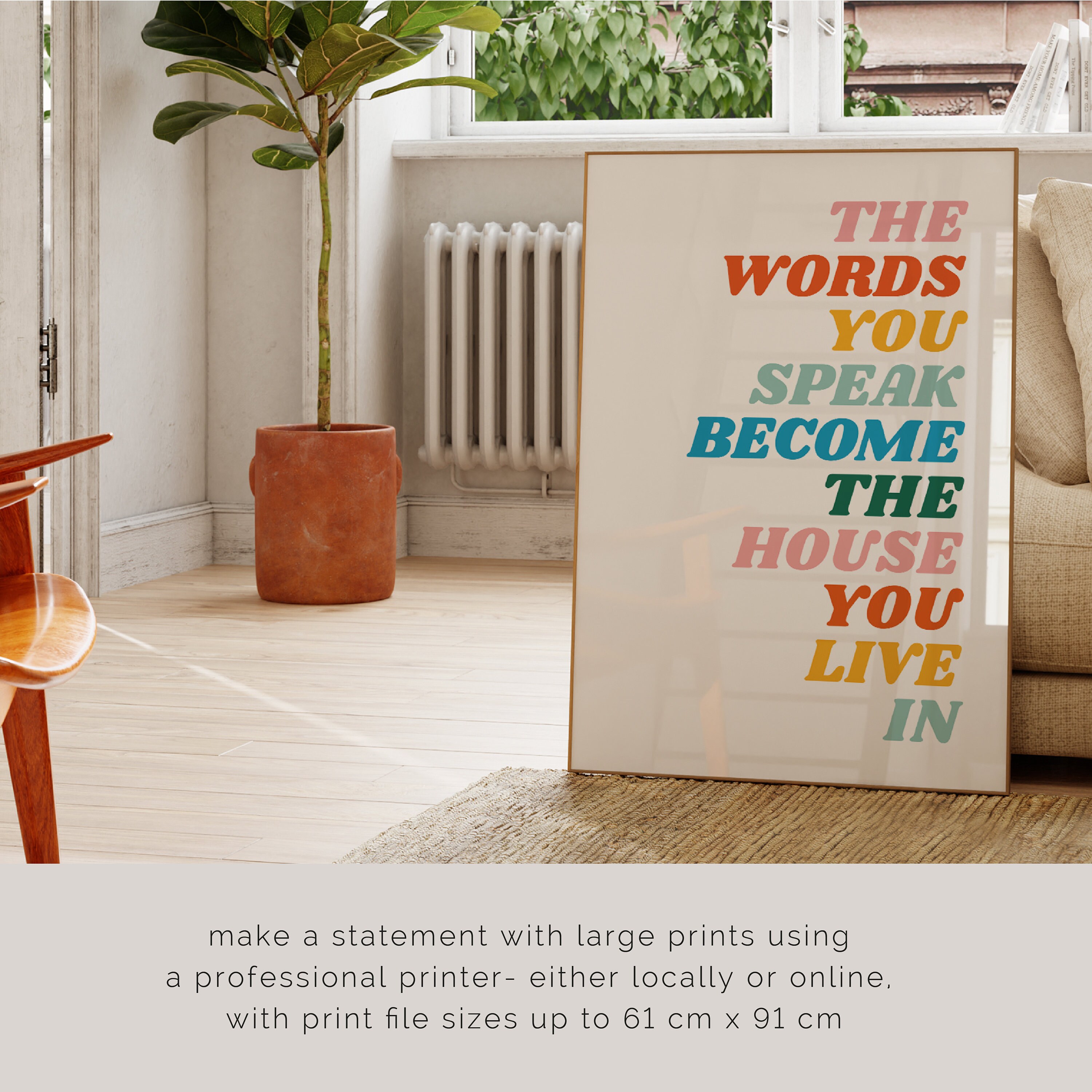 The Words You Speak Become the House You Live in Print Printable Wall ...