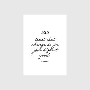 555 Poster Angel Number Wall Art Print 555 Meaning Change Universe ...