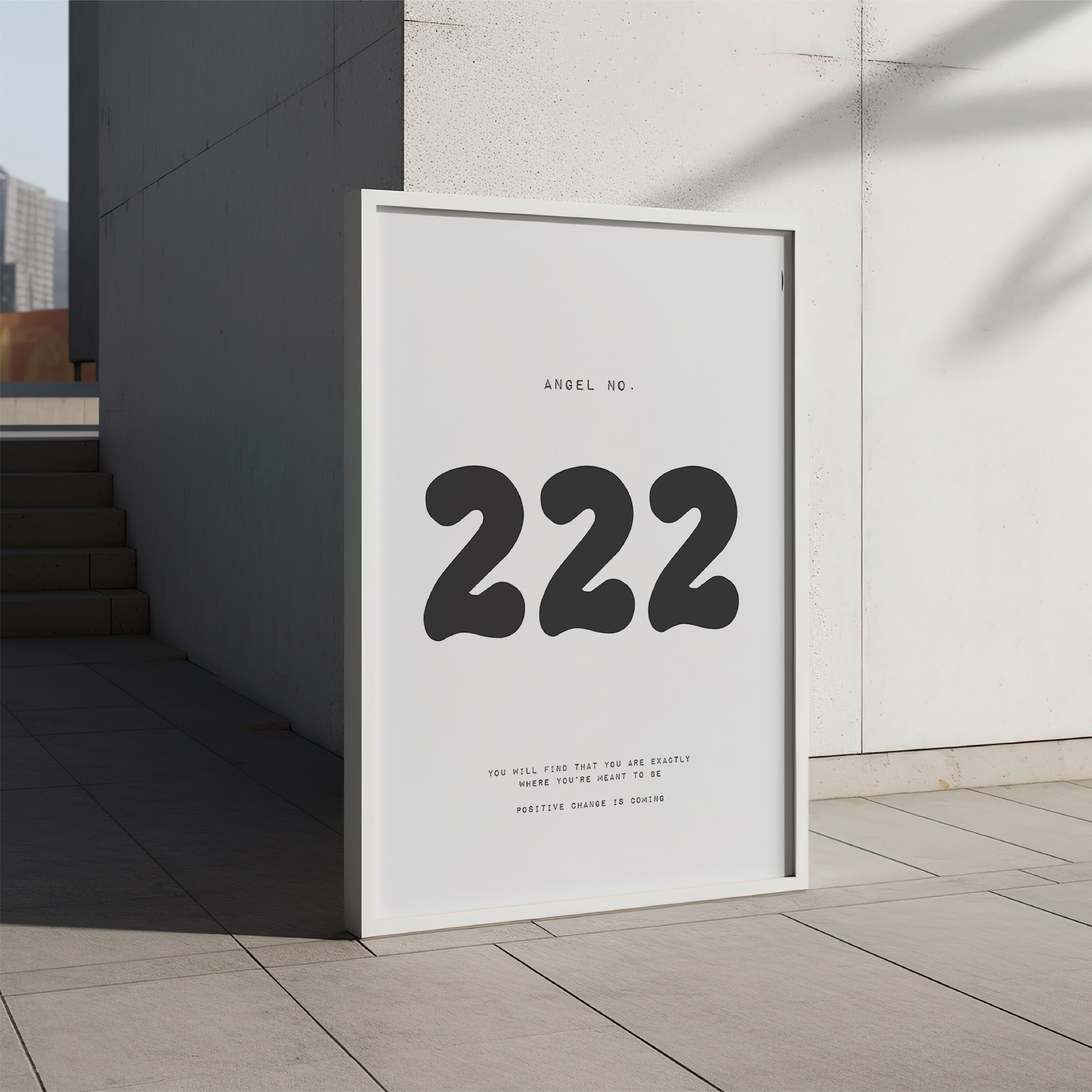 222 Angel Number Instant Printable Wall Art Print Digital Download ...