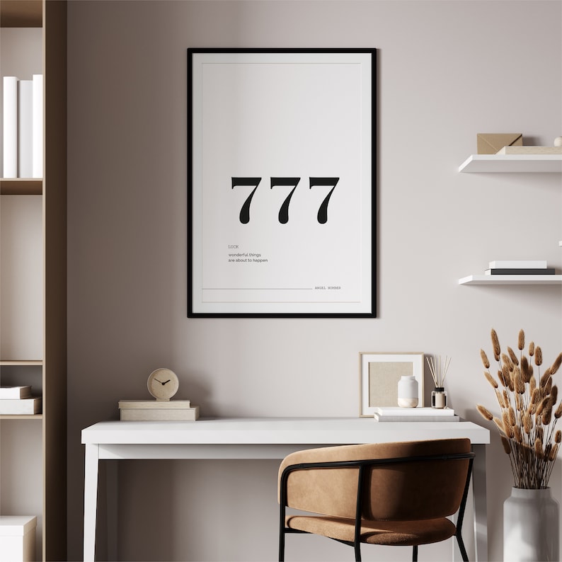 777 Angel Number Instant Printable Wall Art Print Digital - Etsy