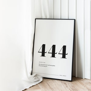 444 Angel Number • Instant Printable Wall Art Print | Digital Download ...