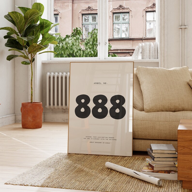 888 Angel Number Poster Print Printable Wall Art Print Digital Download ...
