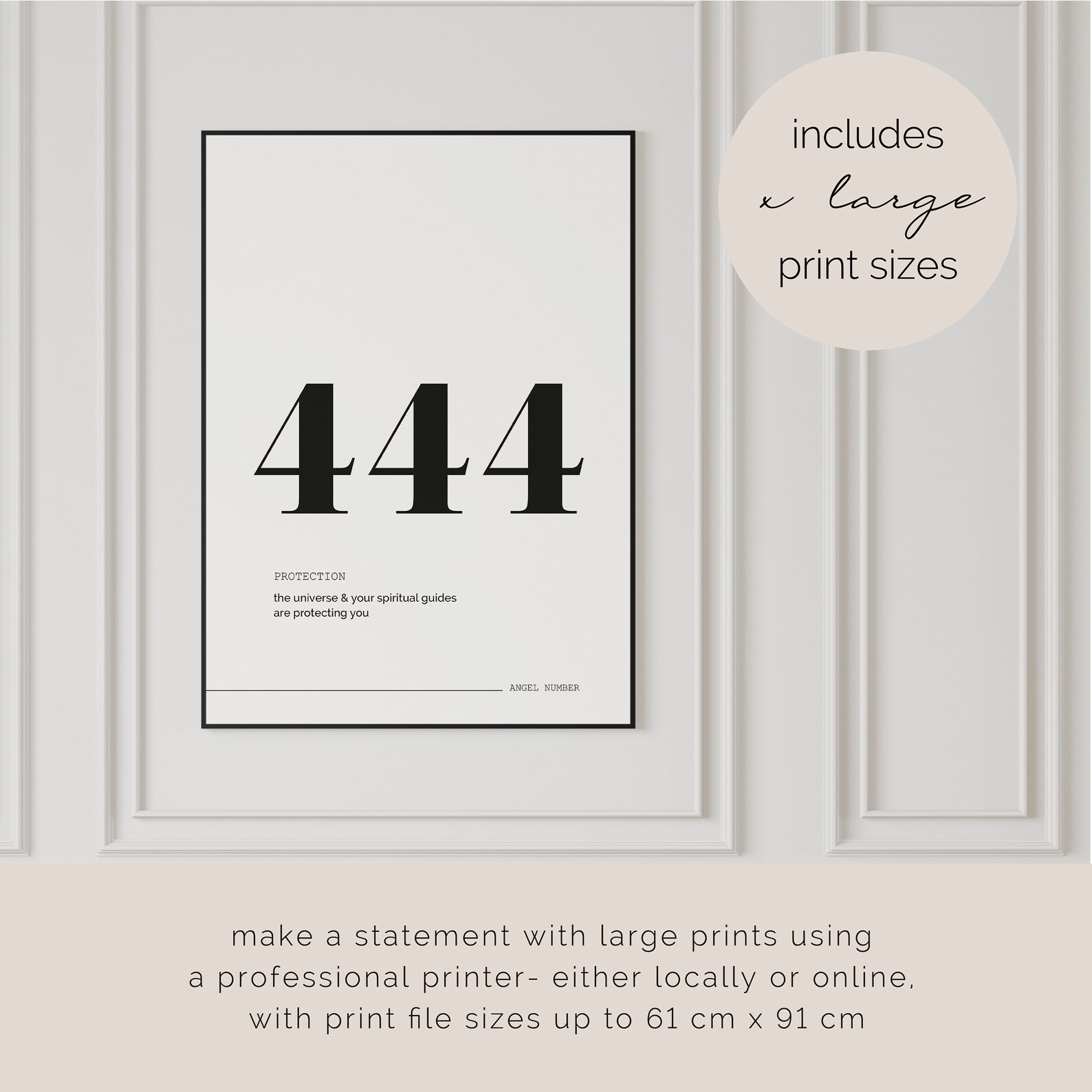 444 Angel Number Instant Printable Wall Art Print Digital - Etsy Canada
