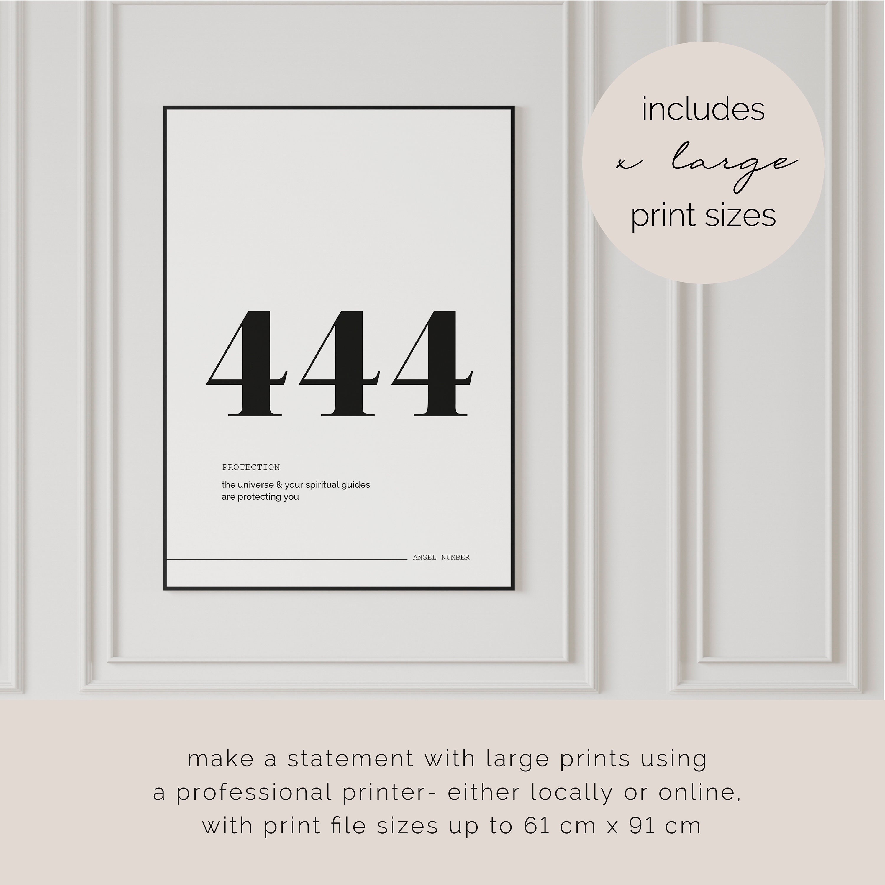 444 Angel Number Instant Printable Wall Art Print Digital - Etsy Canada