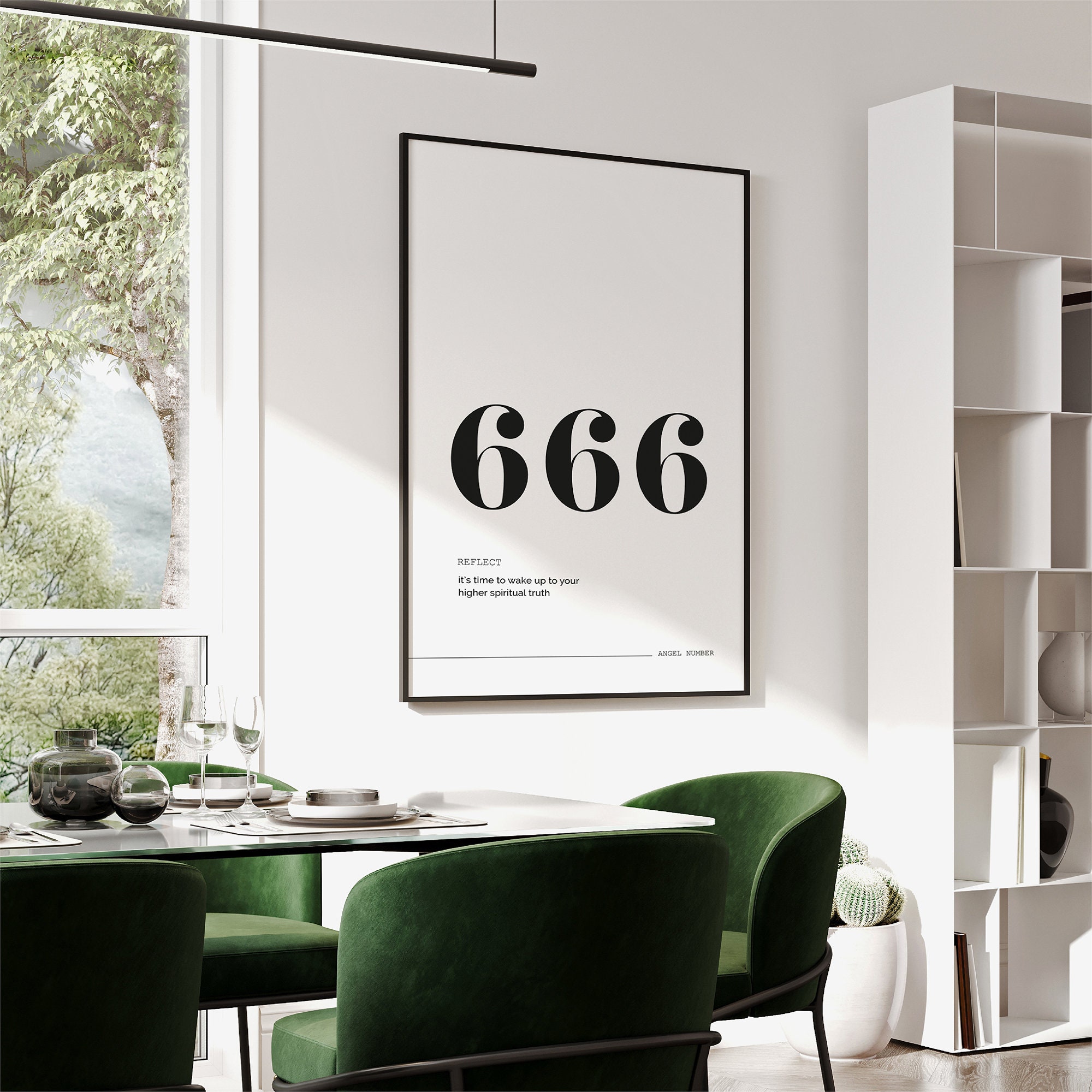 666 Angel Number Print Instant Printable Wall Art Digital Download ...