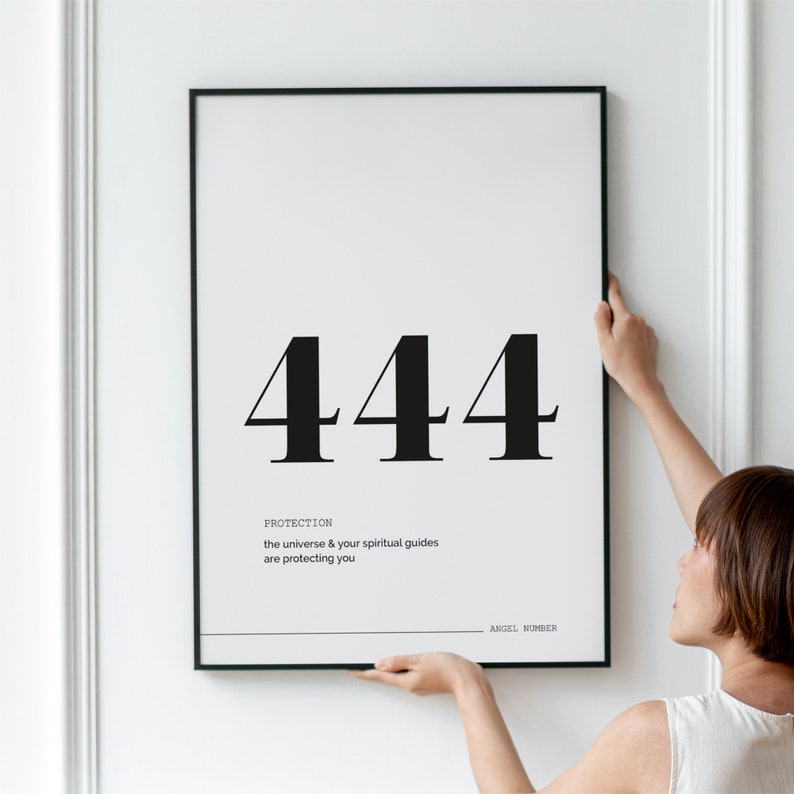 444 Angel Number Print: Minimalist Spiritual Wall Art (digital Download ...