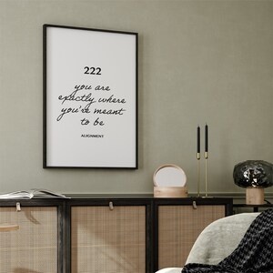 222 Angel Number Wall Art Print Meaning You Are Exactly Where You're ...
