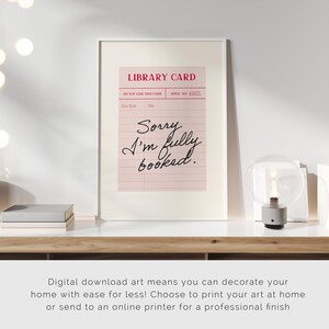 Fully Booked Poster Library Card Wall Art Print, Guest Check Message ...