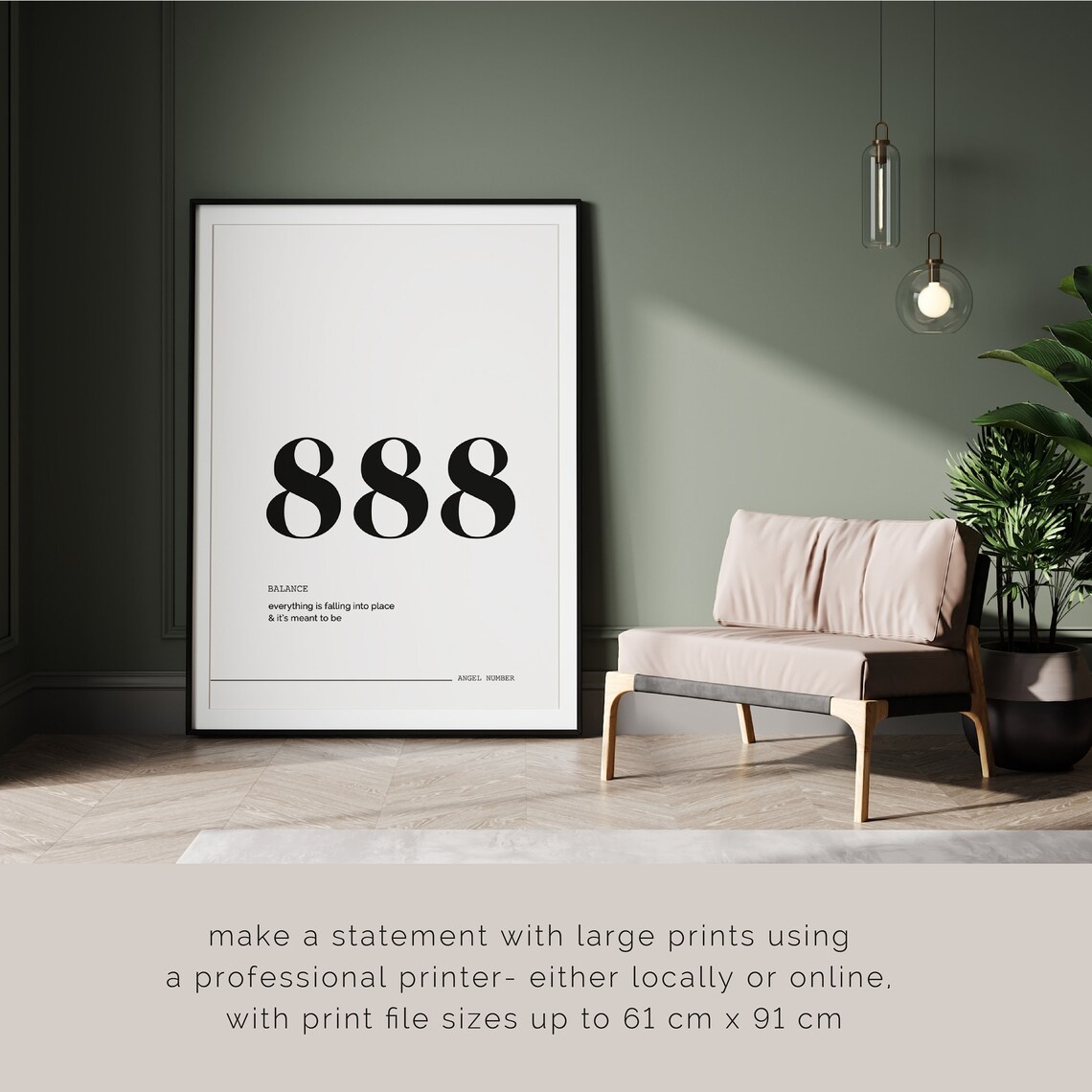 888 Angel Number Instant Printable Wall Art Print Digital - Etsy