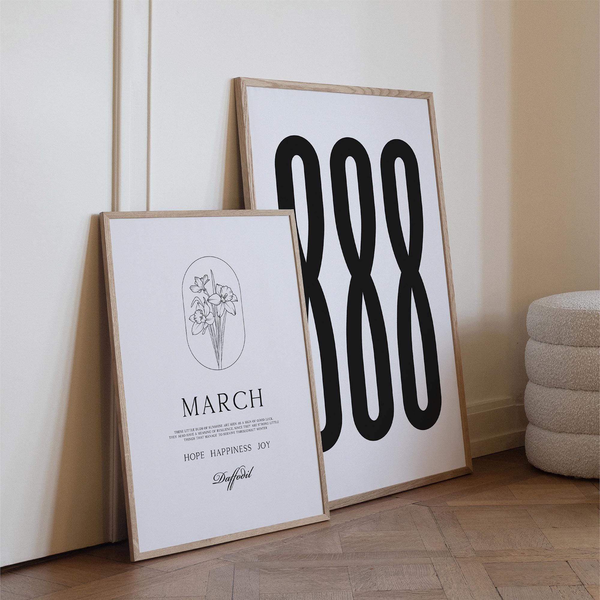 March Birth Flower Print • Birth Flower Meaning Poster, Daffodil ...