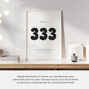 333 Angel Number Print Wall Art • Minimal Funky Bubble Poster Digital ...
