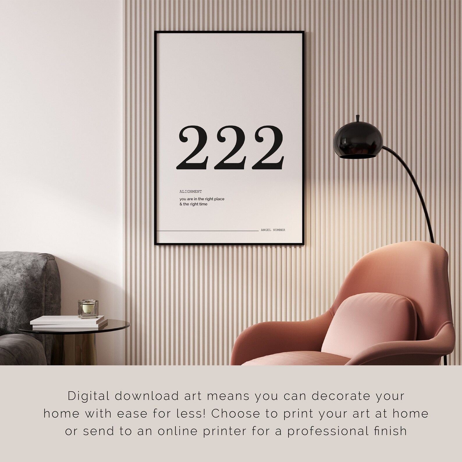 222 Angel Number Instant Printable Wall Art Print Digital - Etsy