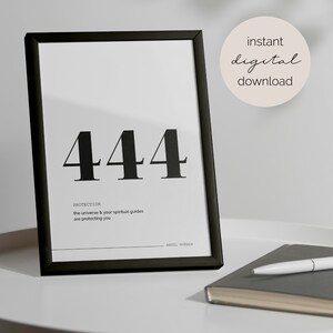444 Angel Number Instant Printable Wall Art Print Digital - Etsy