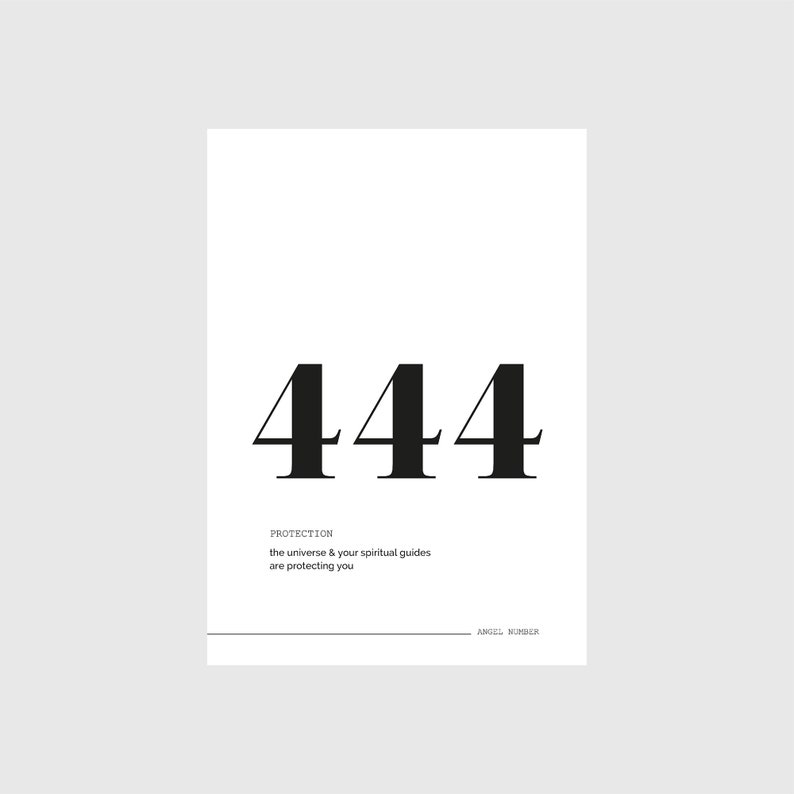 444 Angel Number Print: Minimalist Spiritual Wall Art (digital Download ...