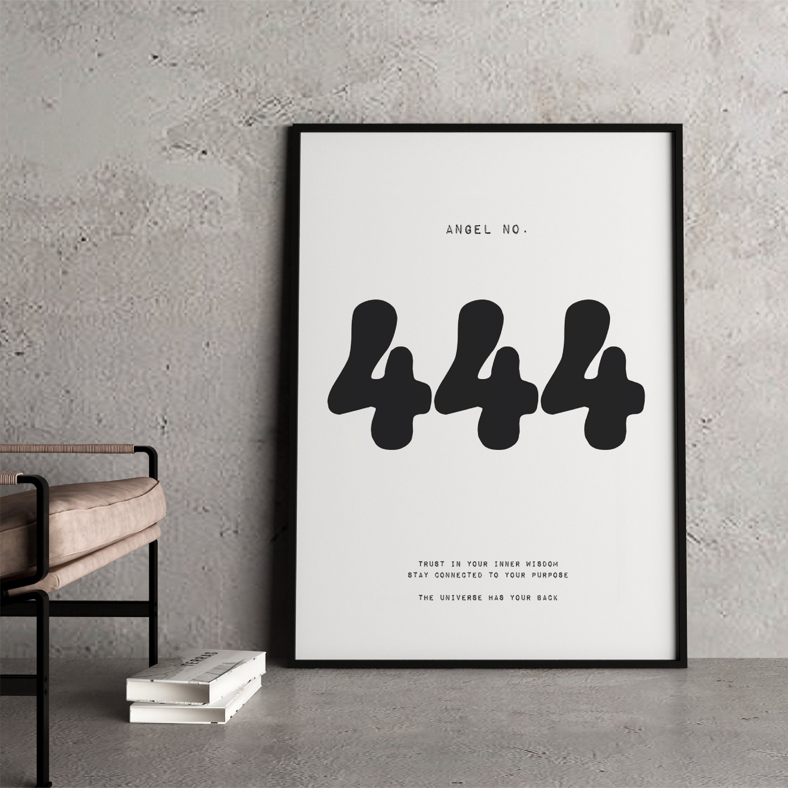 444 Angel Number Instant Printable Wall Art Print Digital Download ...