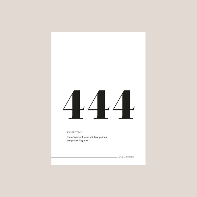 444 Angel Number Instant Printable Wall Art Print Digital - Etsy Canada