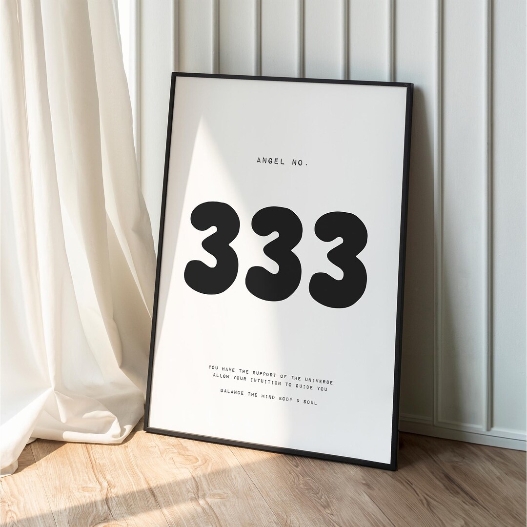 333 Angel Number Print Wall Art • Minimal Funky Bubble Poster Digital ...