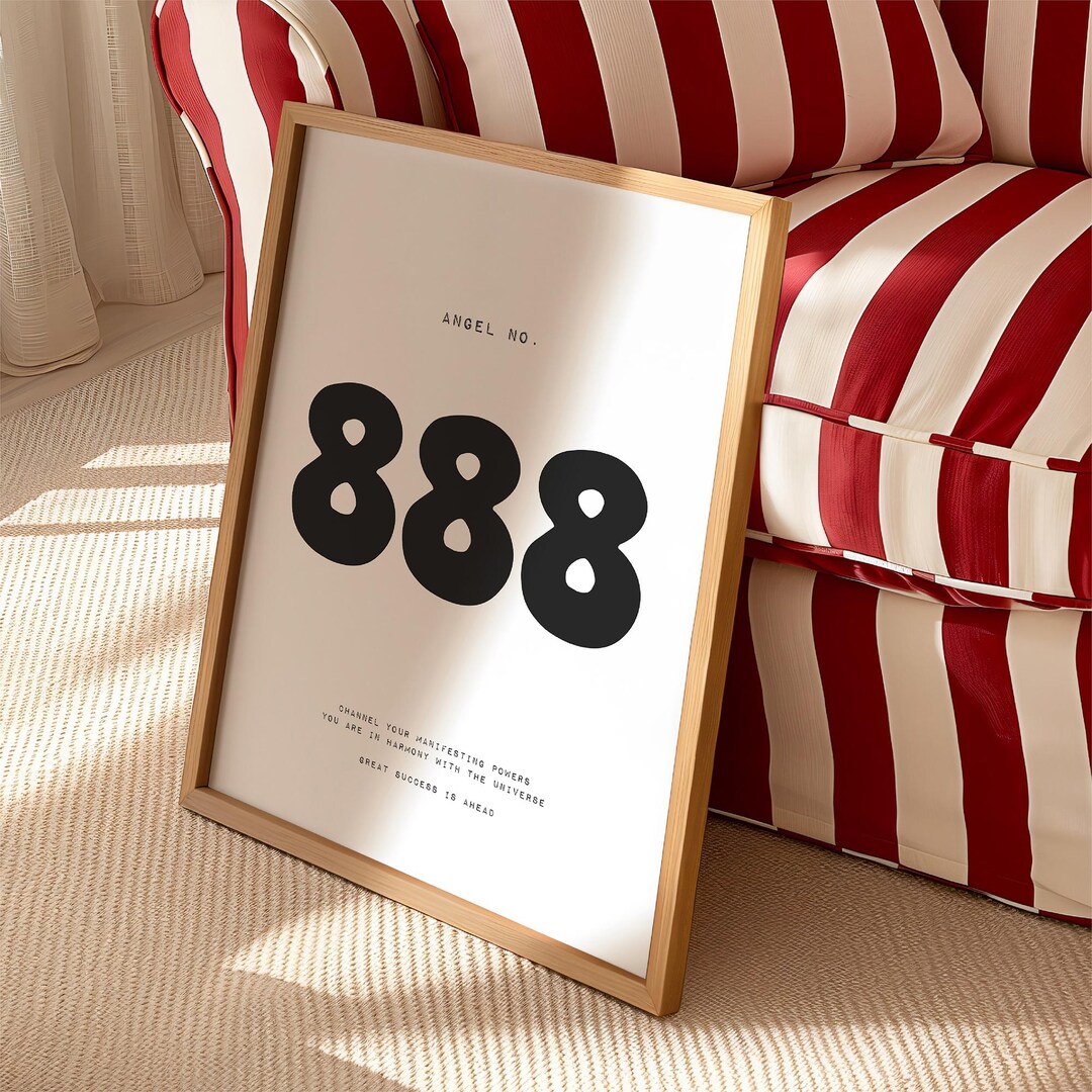888 Angel Number Poster: Minimal Positive Affirmation Wall Art - Etsy