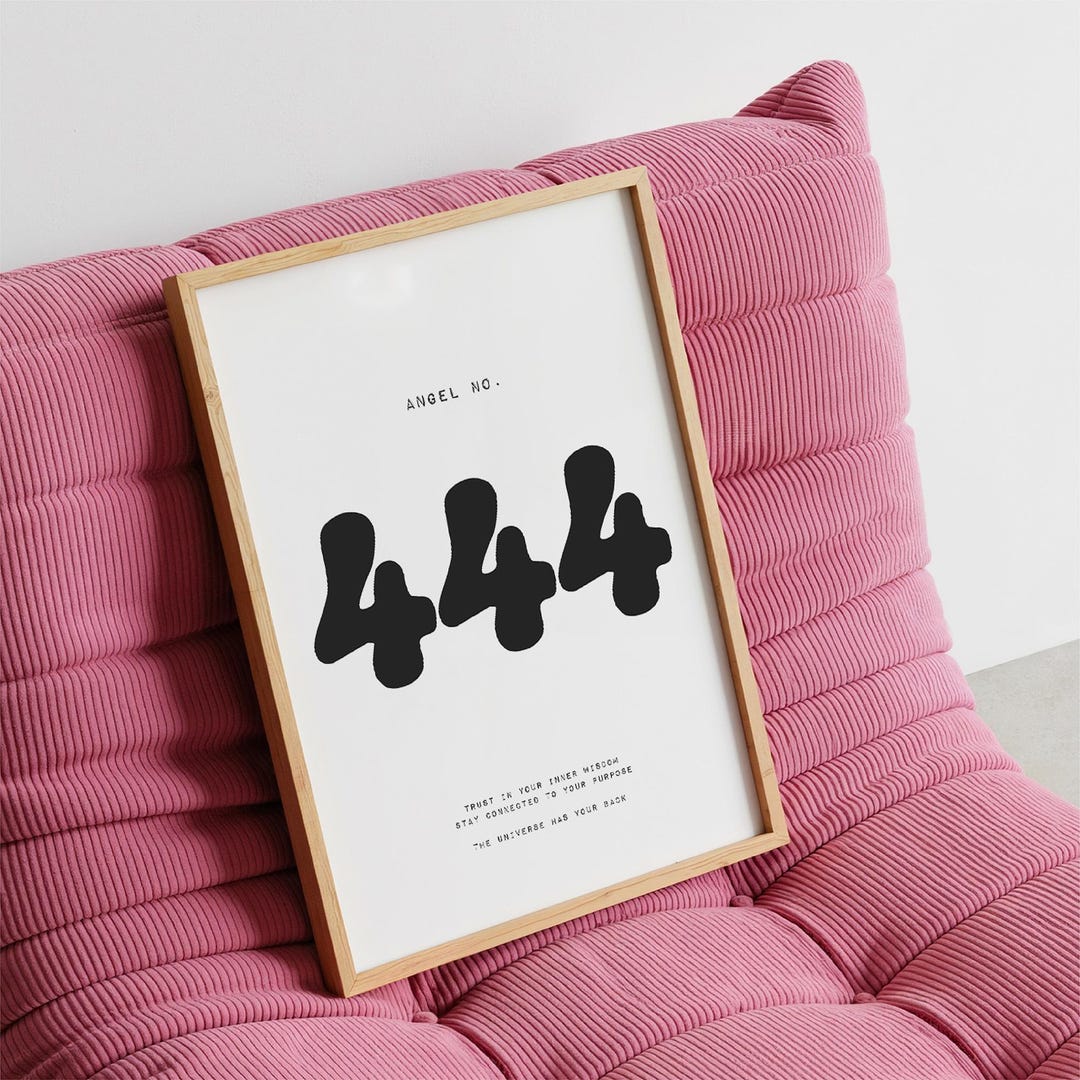 444 Angel Number Print: Minimalist Spiritual Wall Art (digital Download ...