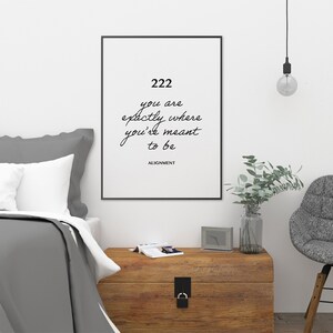 222 Angel Number Wall Art Print Meaning You Are Exactly Where You're ...