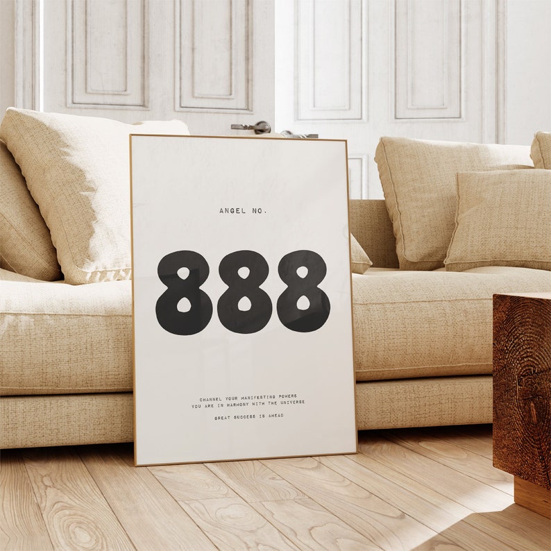 888 Angel Number Poster Print Printable Wall Art Print Digital Download ...
